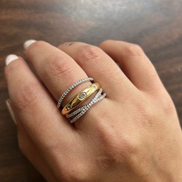 Jewelry | Multi Layer Ring With Stones And Gold Band | Poshmark